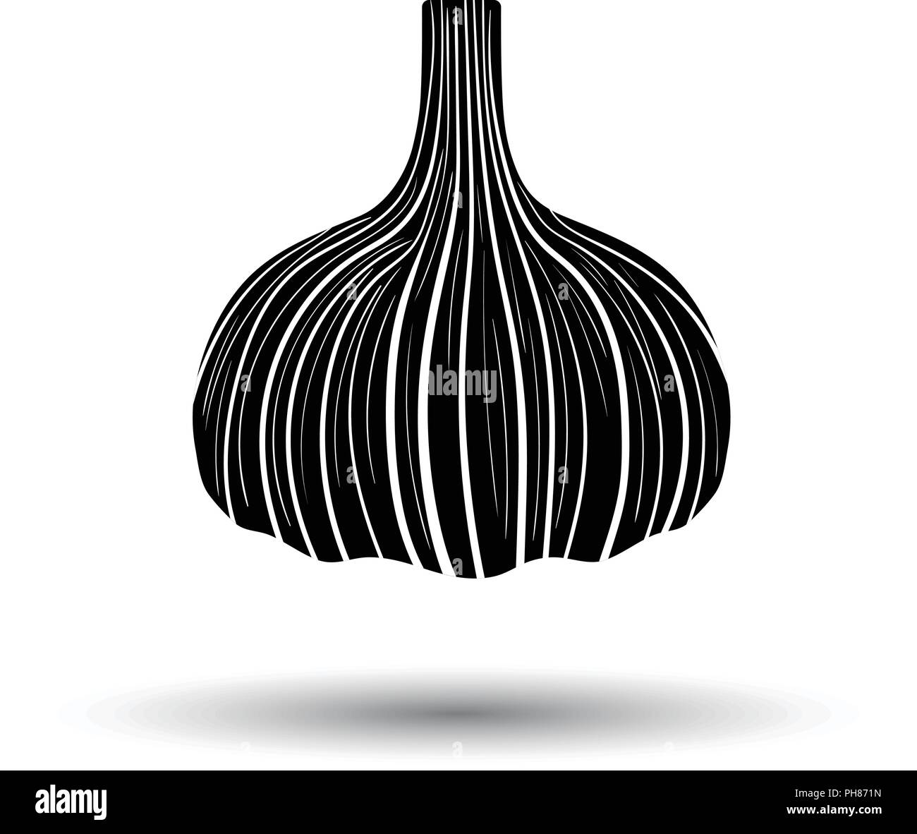 Garlic icon. White background with shadow design. Vector illustration ...