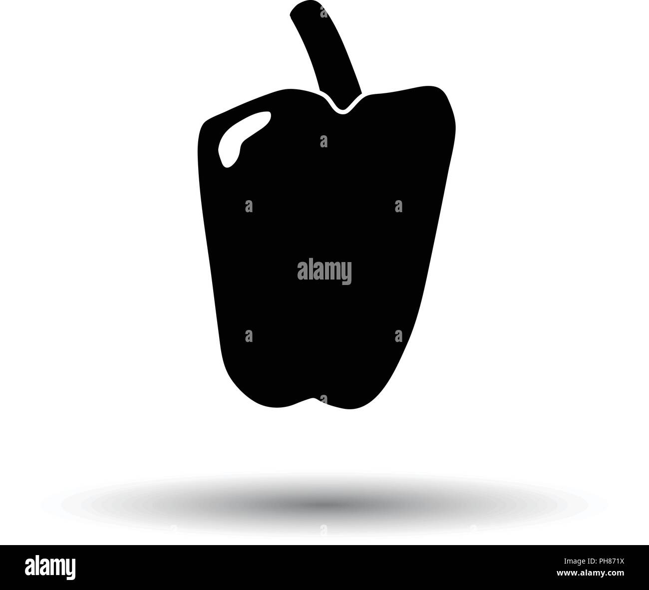 Pepper icon. White background with shadow design. Vector illustration ...