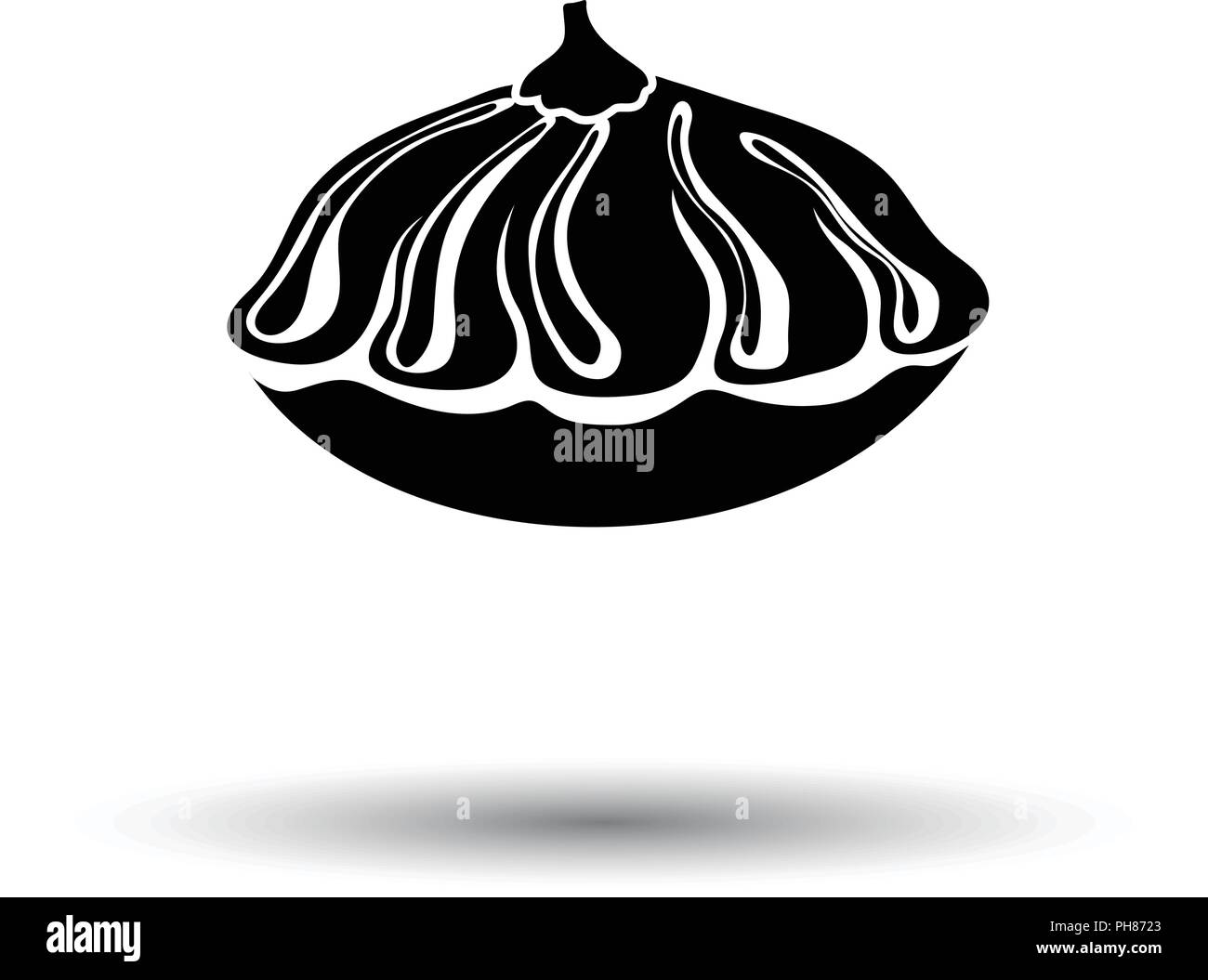 Bush pumpkin icon. White background with shadow design. Vector ...