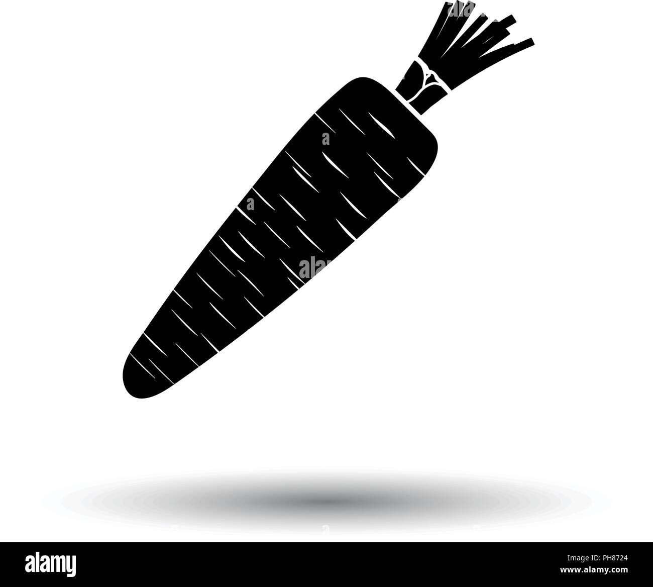Carrot icon. White background with shadow design. Vector illustration ...
