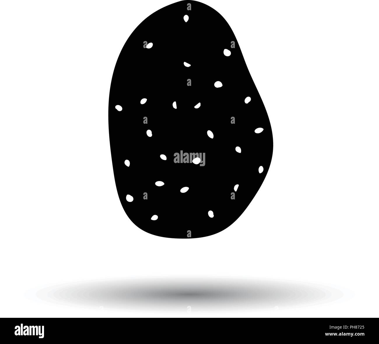 Potato icon. White background with shadow design. Vector illustration ...