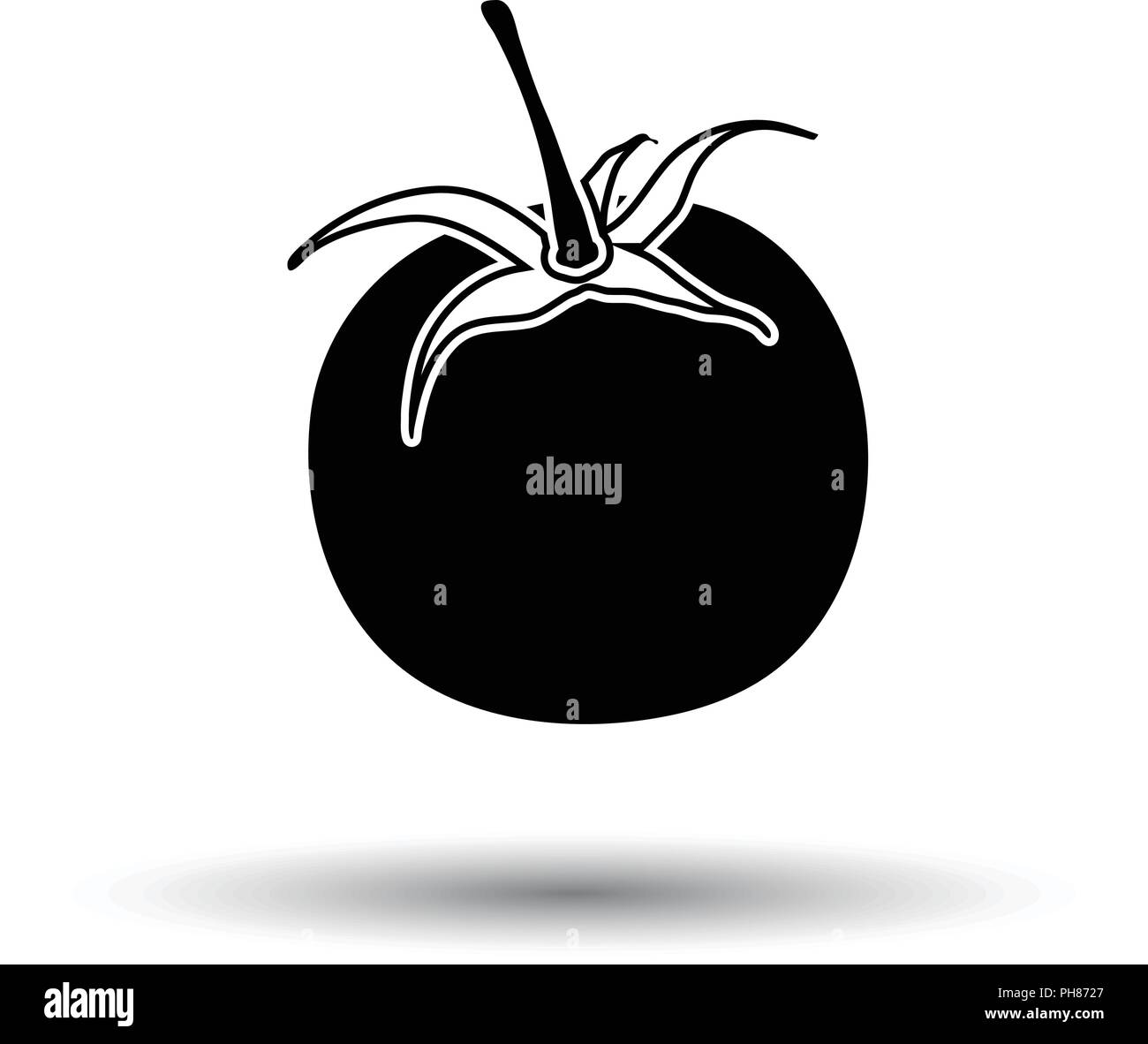 Tomatoes icon. White background with shadow design. Vector illustration ...