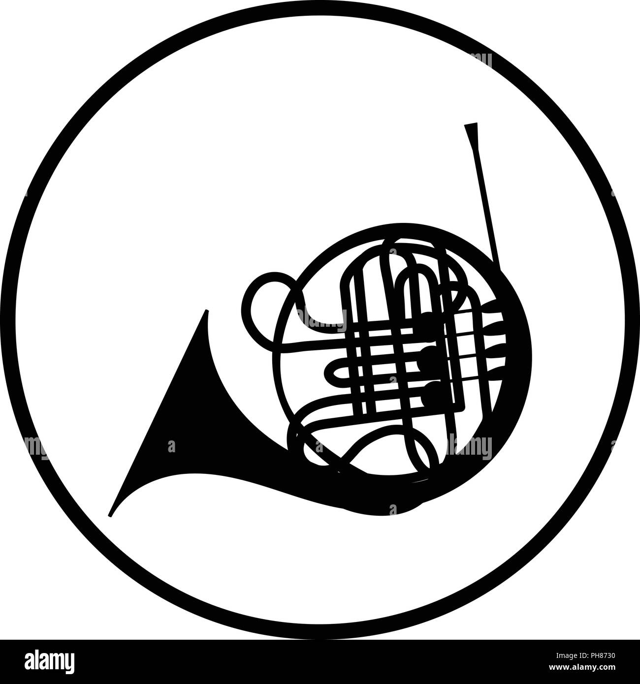 Horn icon. Thin circle design. Vector illustration Stock Vector Image ...