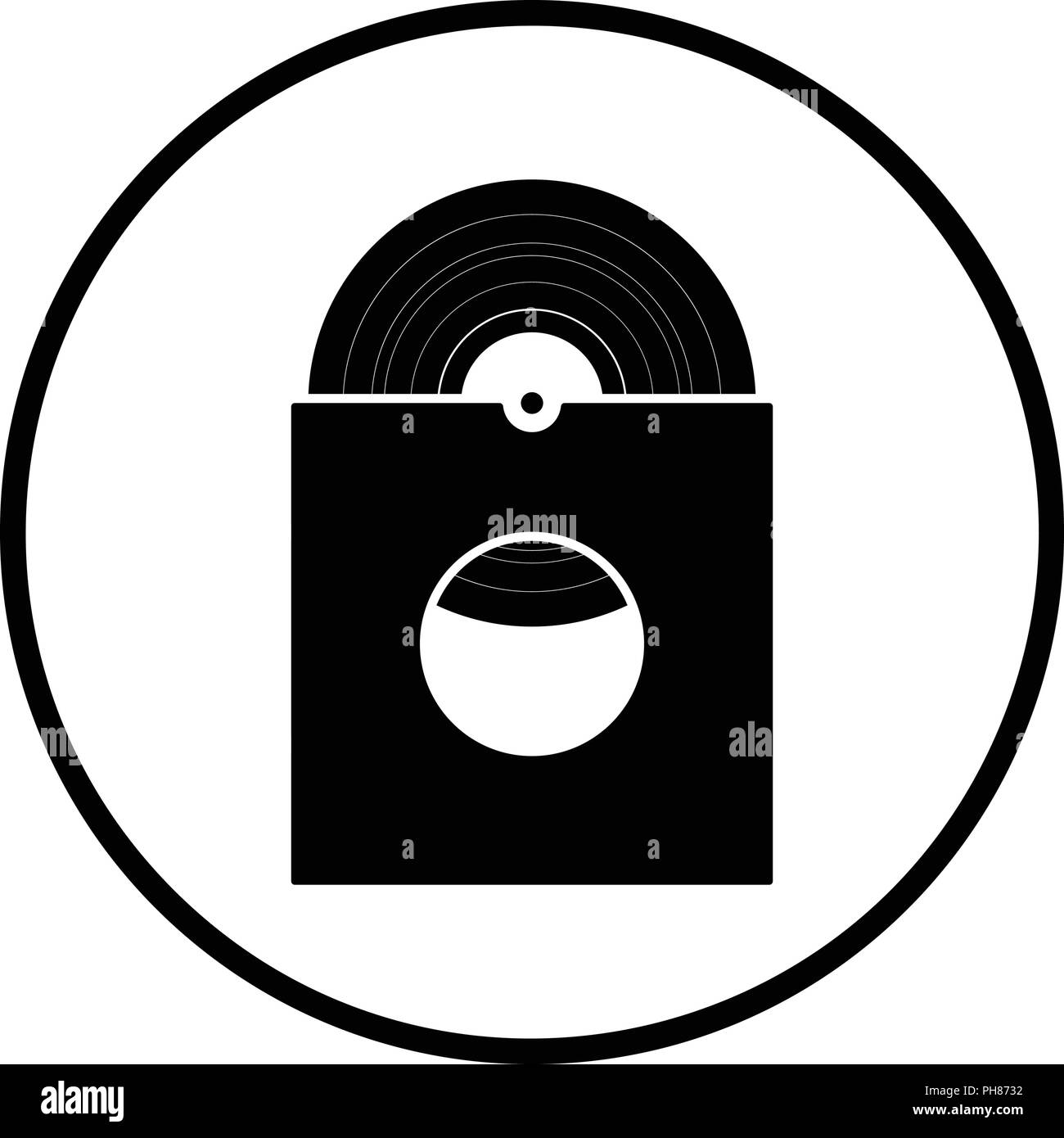 Vintage vinyl record blank label Black and White Stock Photos & Images ...