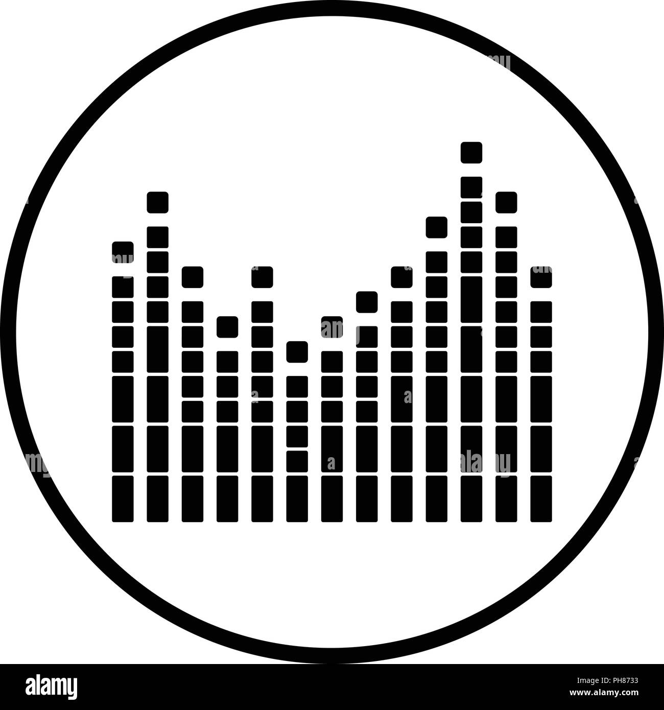 Graphic equalizer icon. Thin circle design. Vector illustration Stock ...