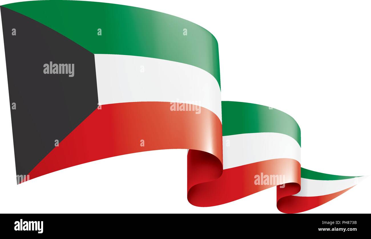 Kuwait flag, vector illustration on a white background Stock Vector ...