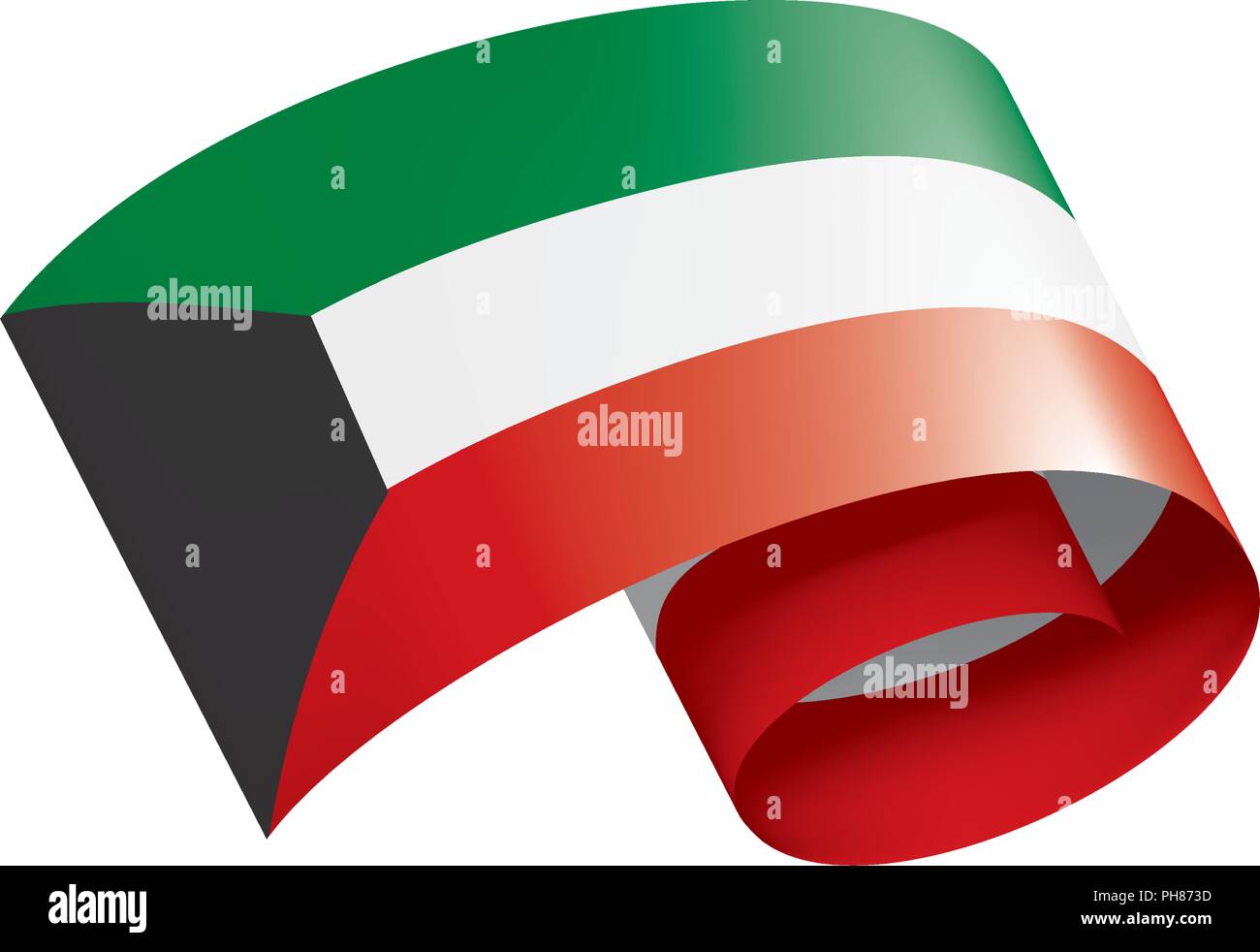 Kuwait flag, vector illustration on a white background Stock Vector ...