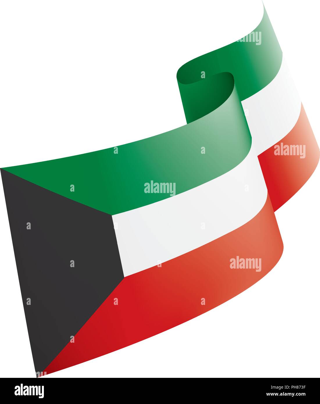 Kuwait flag, vector illustration on a white background Stock Vector ...