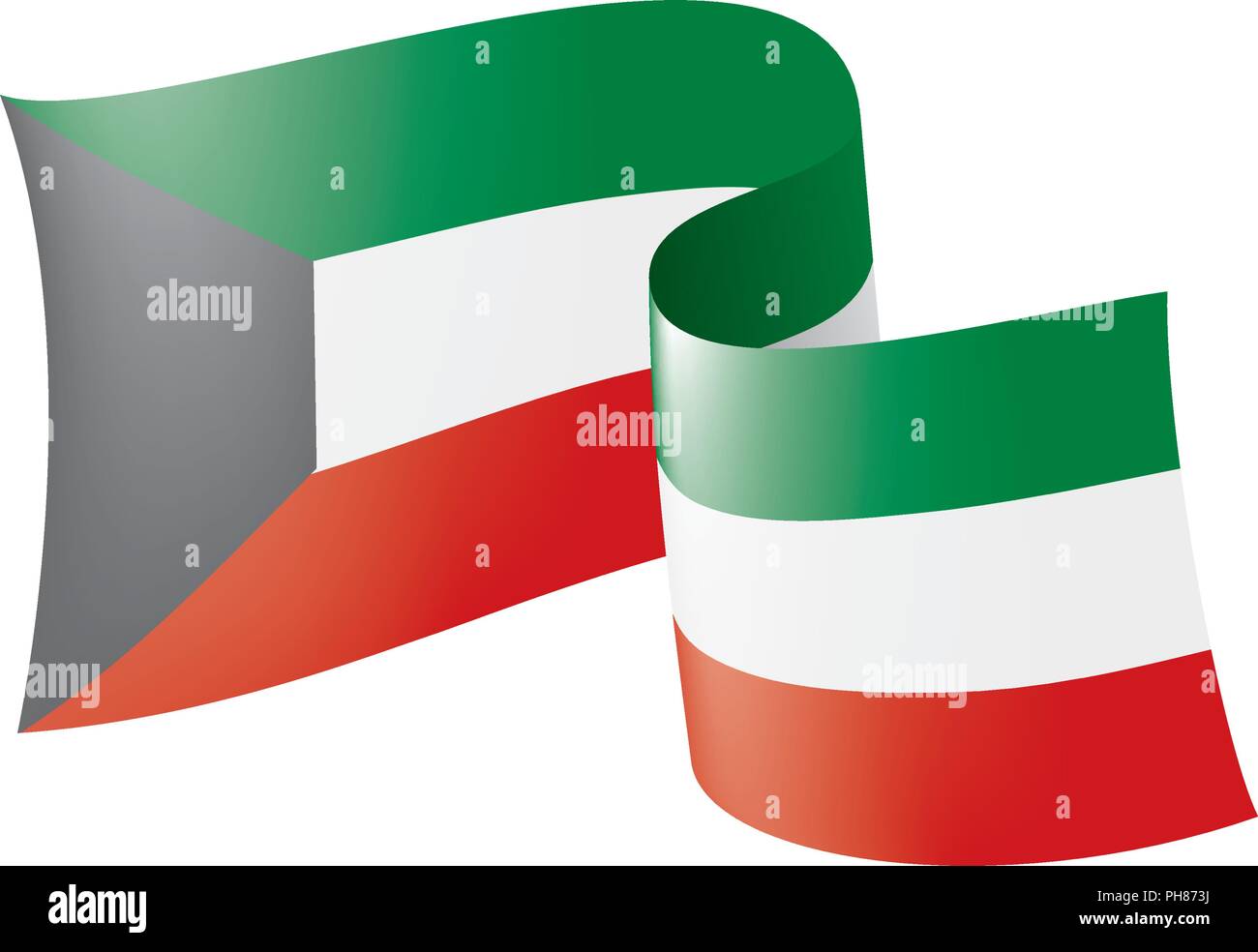 Kuwait flag, vector illustration on a white background Stock Vector ...