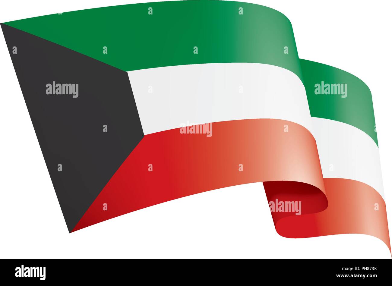 Kuwait flag, vector illustration on a white background Stock Vector ...