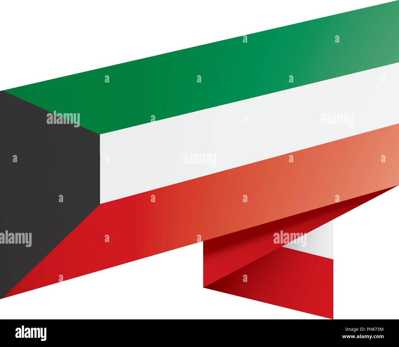 Kuwait flag, vector illustration on a white background Stock Vector ...
