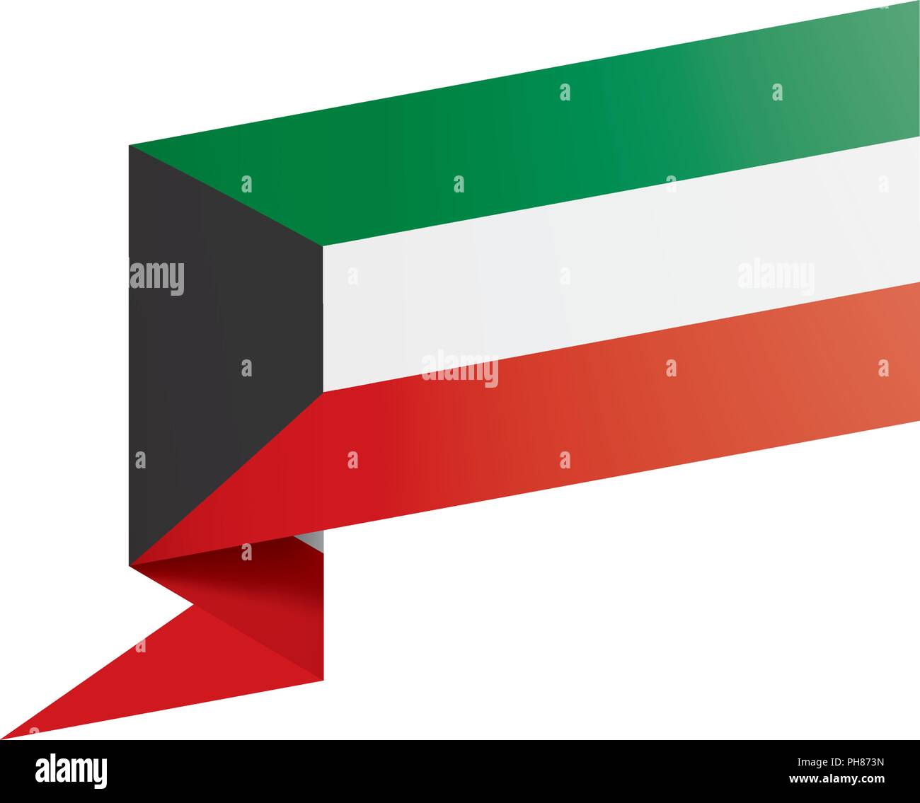 Kuwait flag, vector illustration on a white background Stock Vector ...