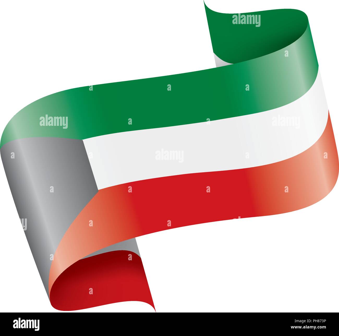 Kuwait flag, vector illustration on a white background Stock Vector ...