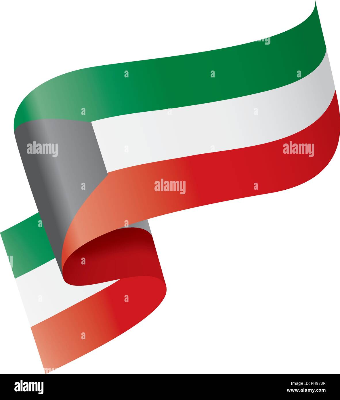 Kuwait flag, vector illustration on a white background Stock Vector ...