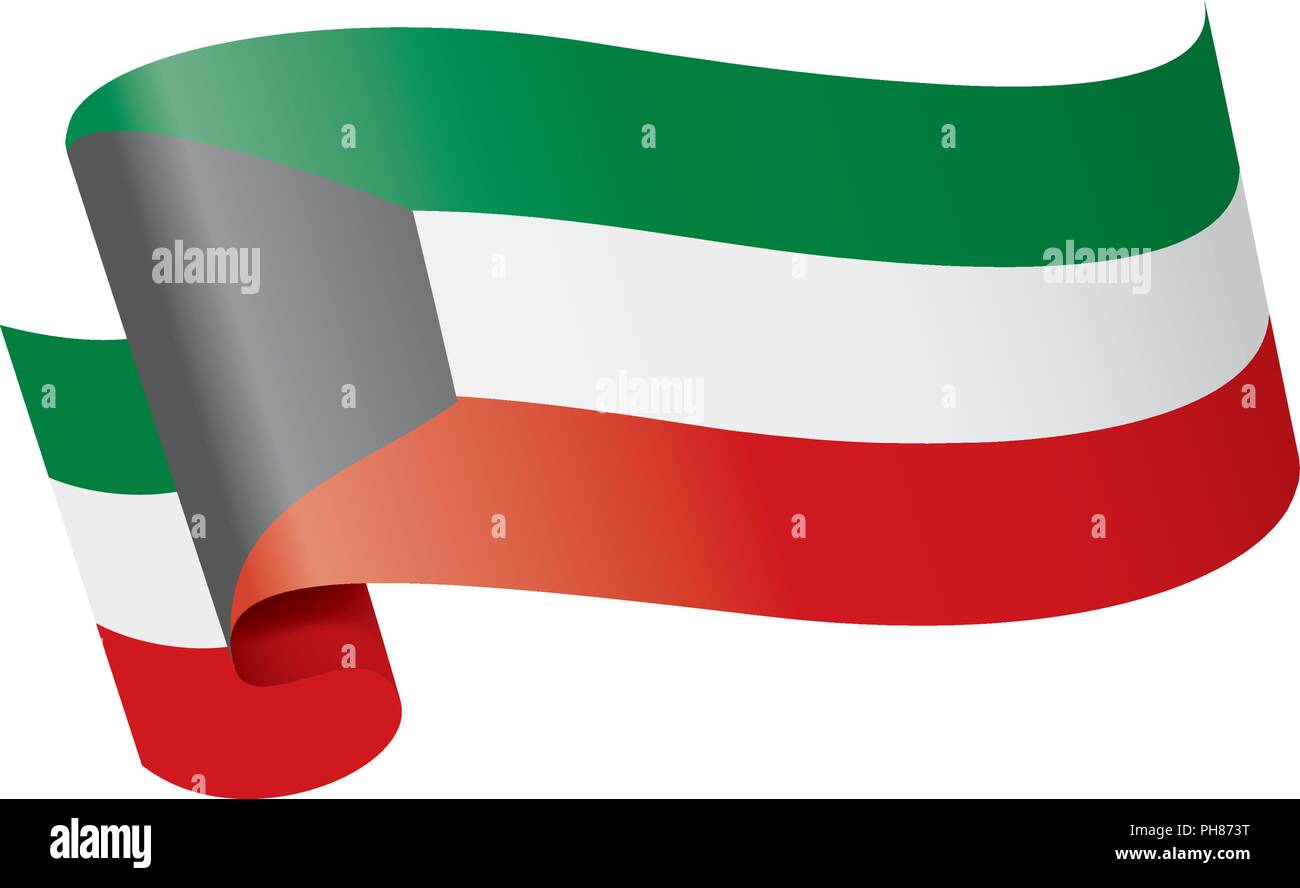 Kuwait flag, vector illustration on a white background Stock Vector ...