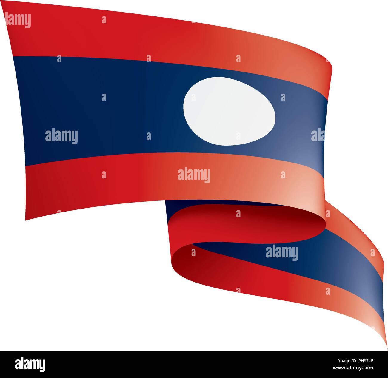 Laos flag, vector illustration on a white background Stock Vector Image ...