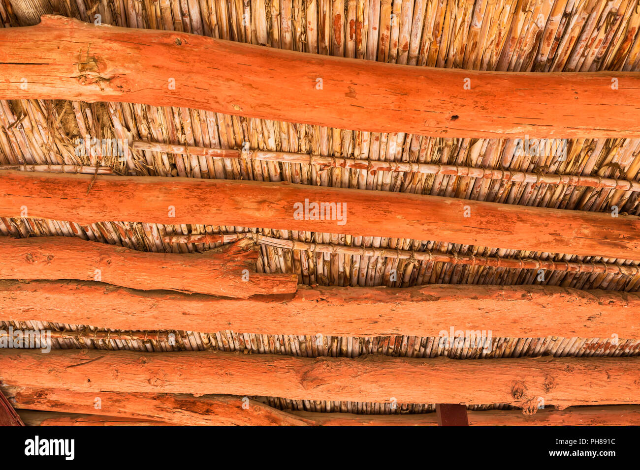 Traditional reed ceiling, Saint Catherine's Monastery, Sinai peninsula ...