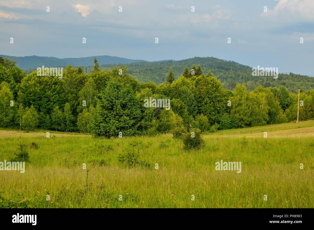 Beautiful mountain landscape. Spring colors in the hills Stock Photo ...