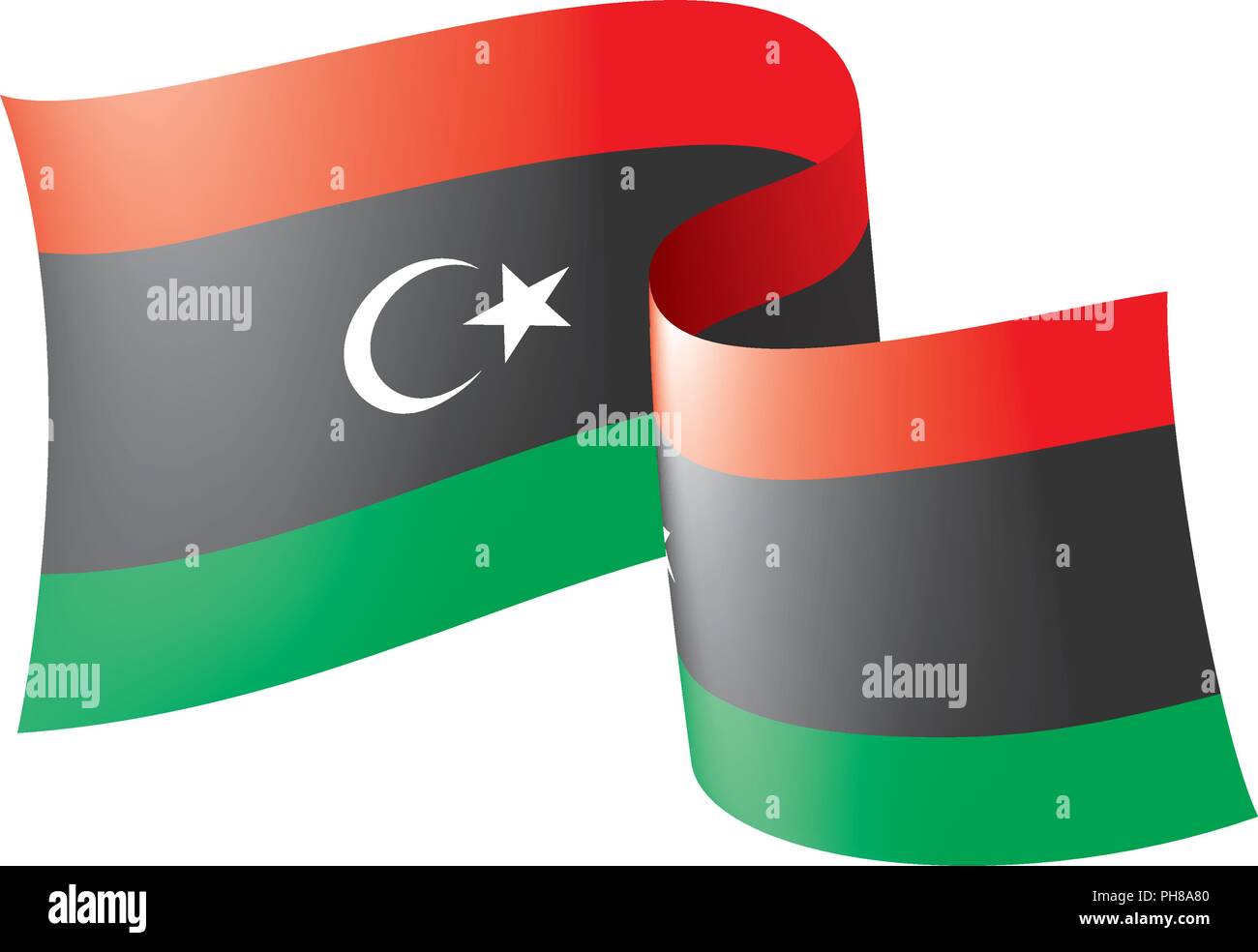 Libya flag, vector illustration on a white background Stock Vector ...