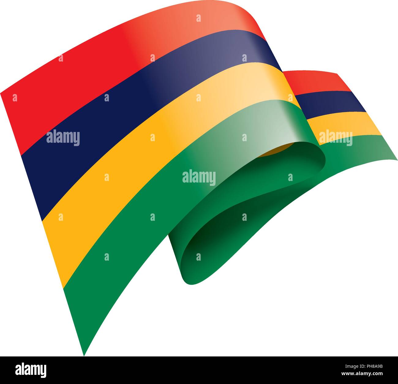 Mauritius flag, vector illustration on a white background Stock Vector ...