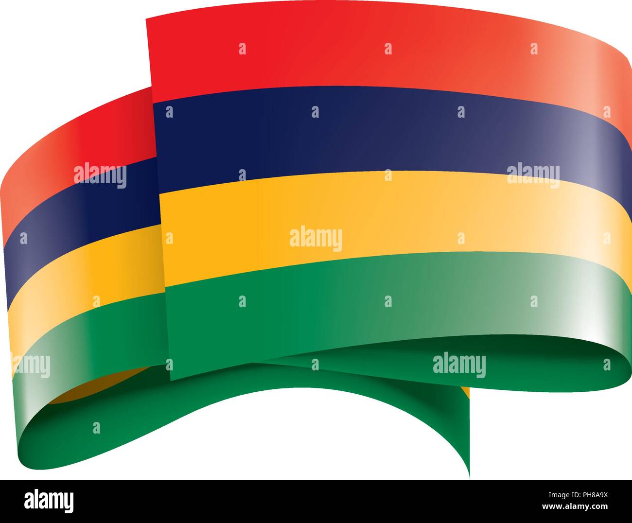 Mauritius flag, vector illustration on a white background Stock Vector ...