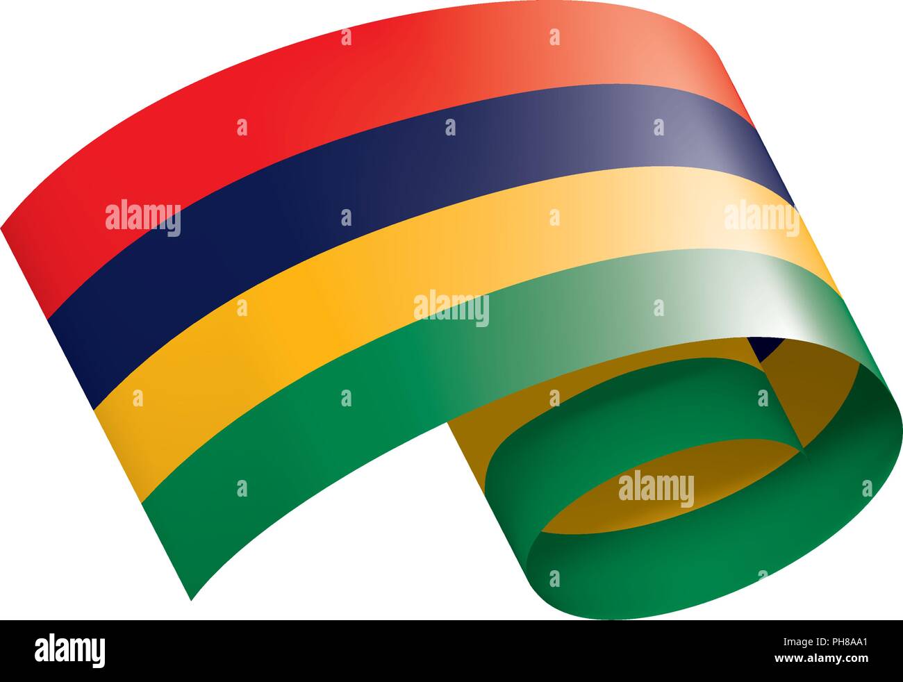 Mauritius flag, vector illustration on a white background Stock Vector ...