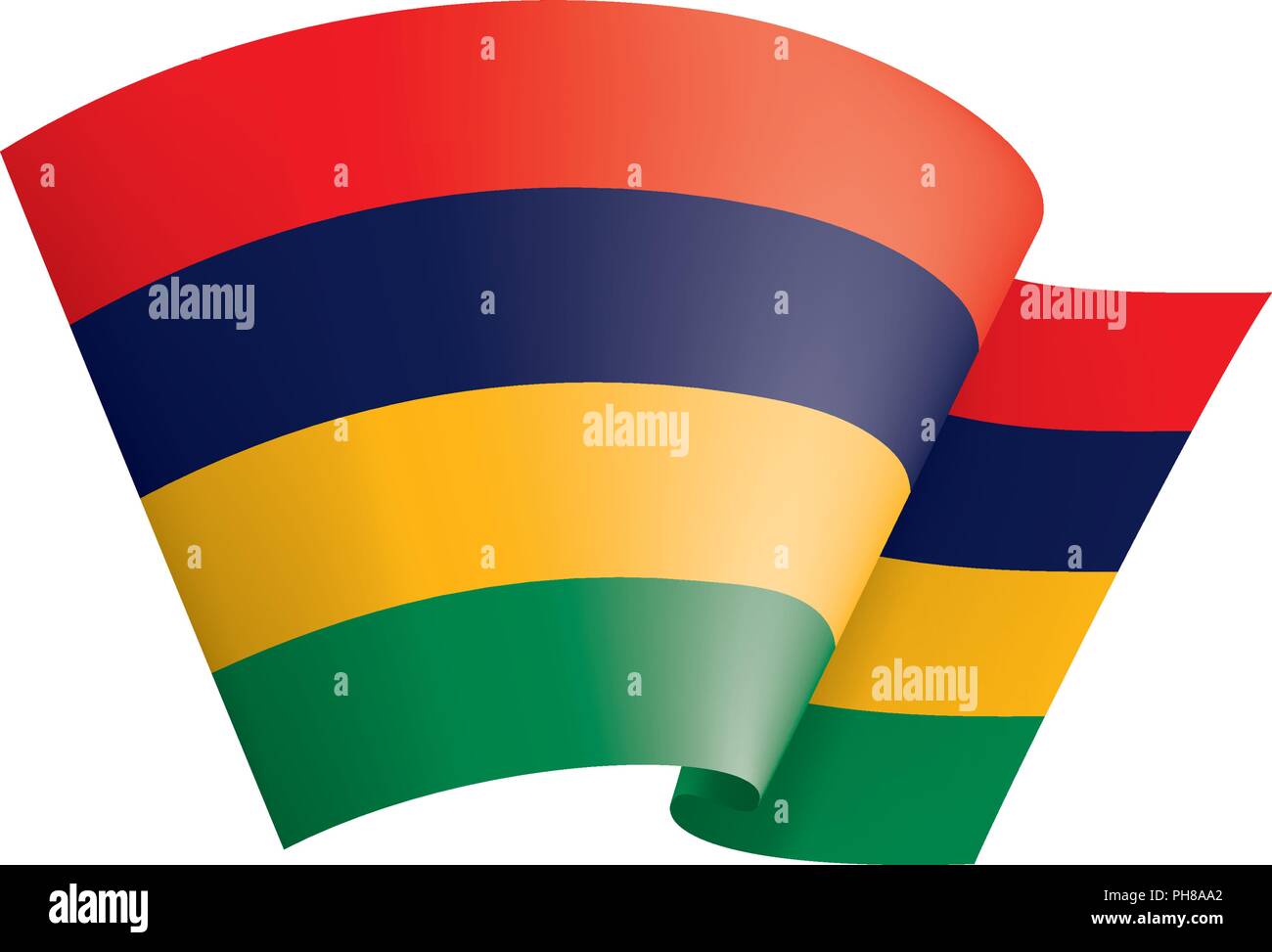 Mauritius flag, vector illustration on a white background Stock Vector ...