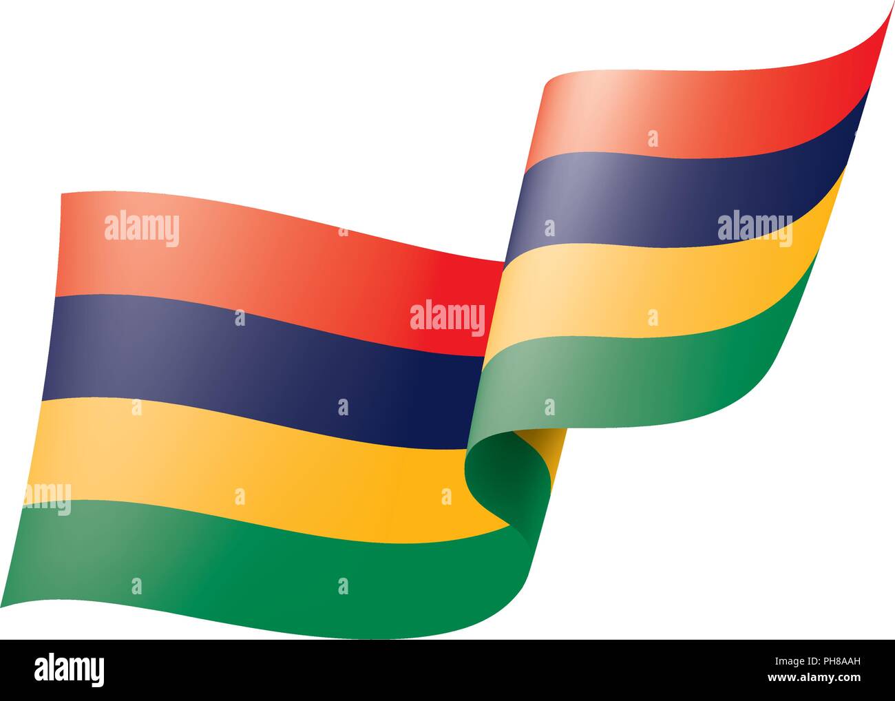 Mauritius flag, vector illustration on a white background Stock Vector ...