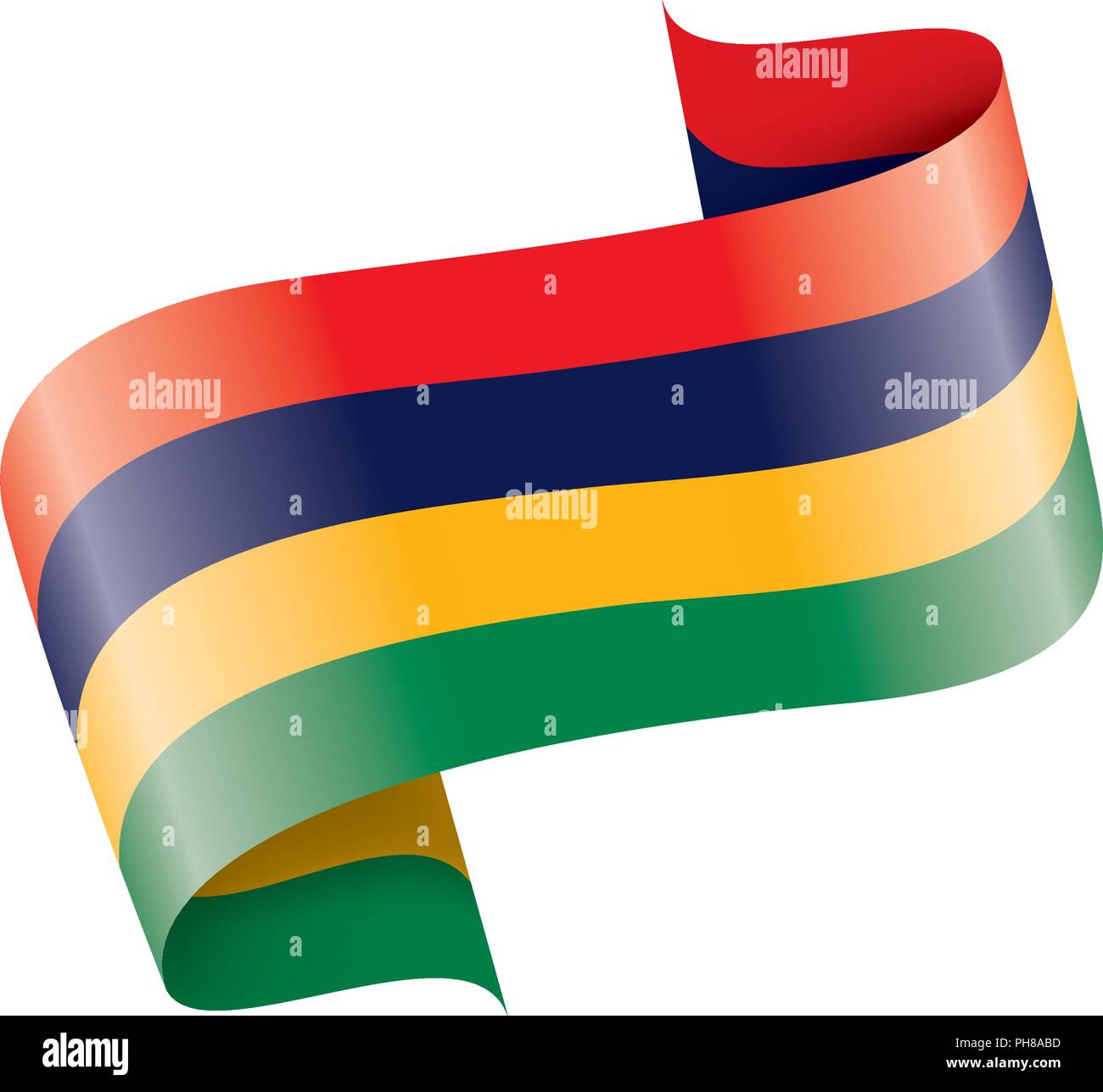 Mauritius flag, vector illustration on a white background Stock Vector ...