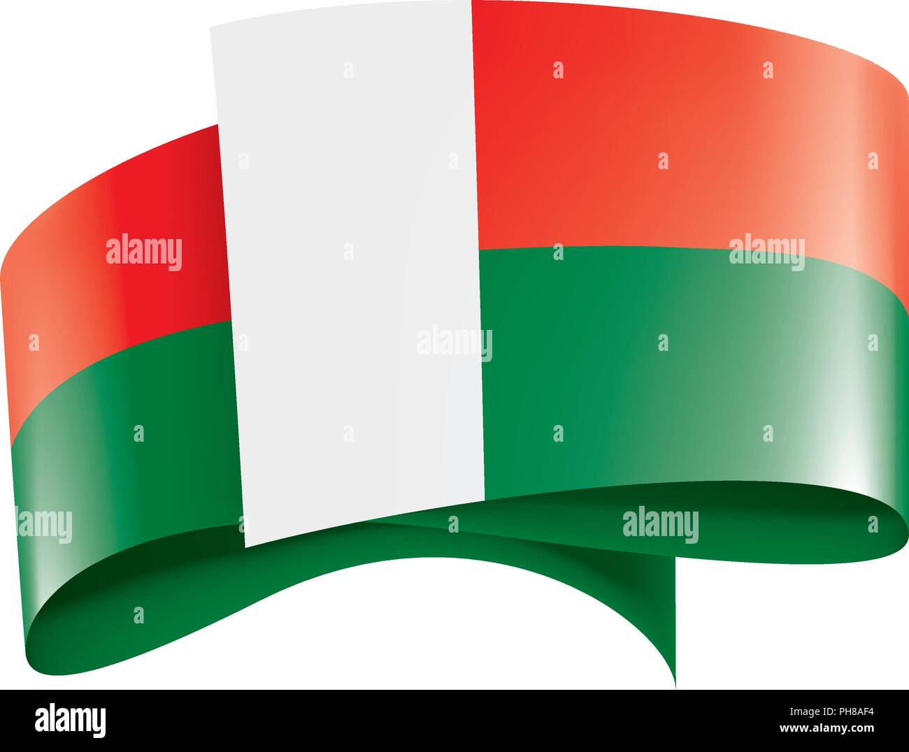 Madagascar flag, vector illustration on a white background Stock Vector ...