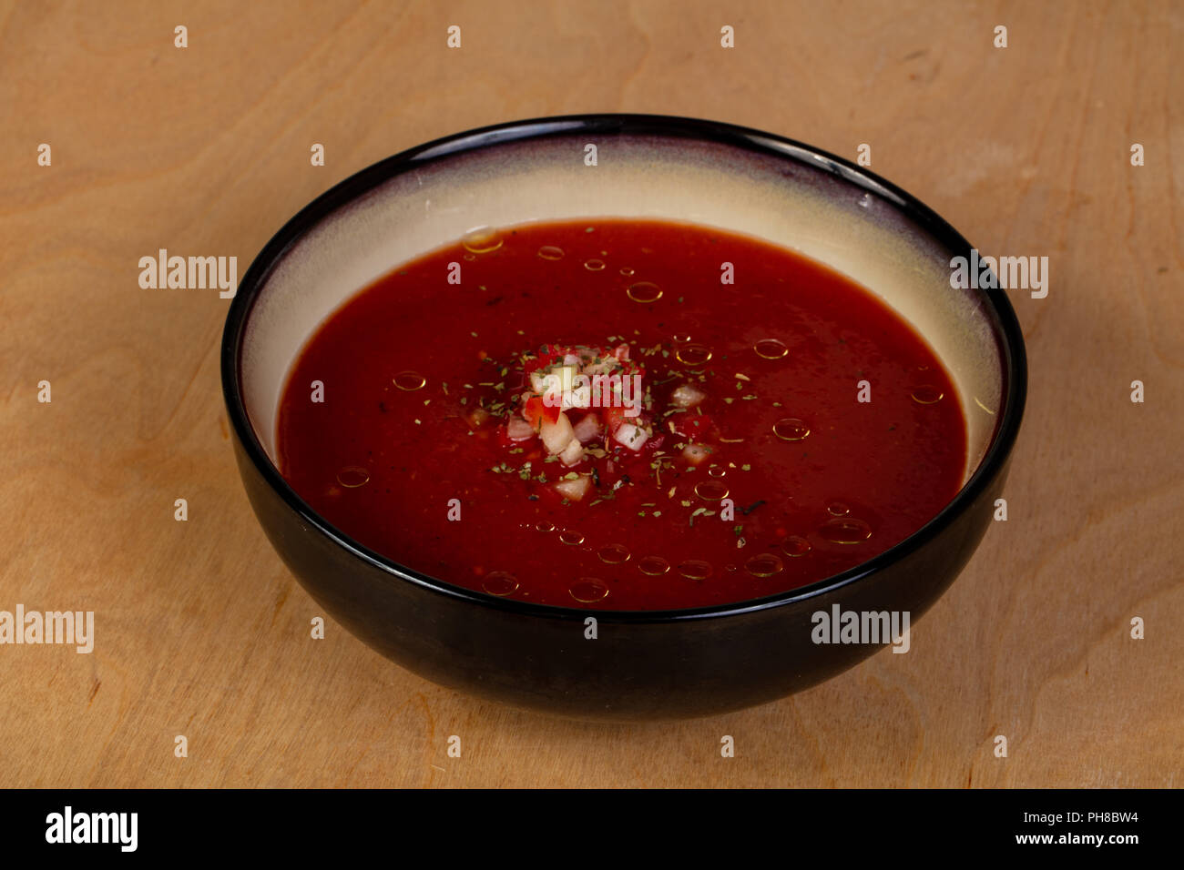Cold Spanish Gazpacho tomato soup Stock Photo - Alamy