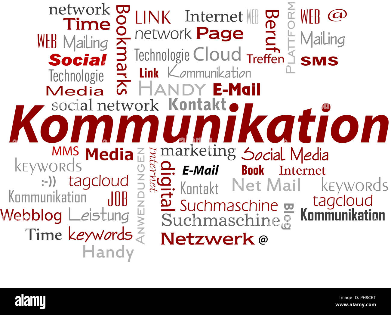 Communication cloud words Stock Photo - Alamy
