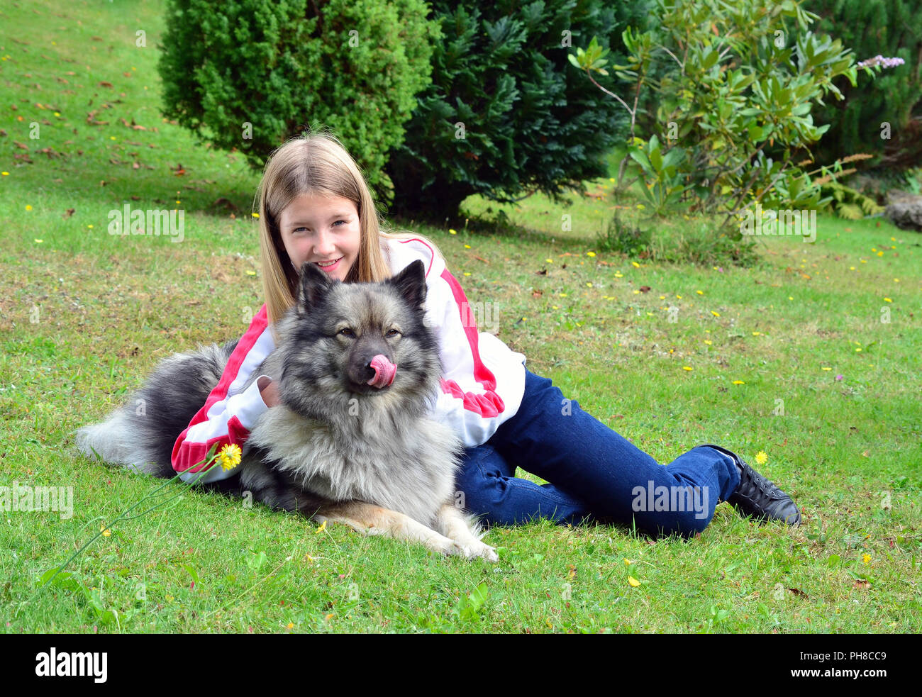 Kid and Dog Stock Photo - Alamy