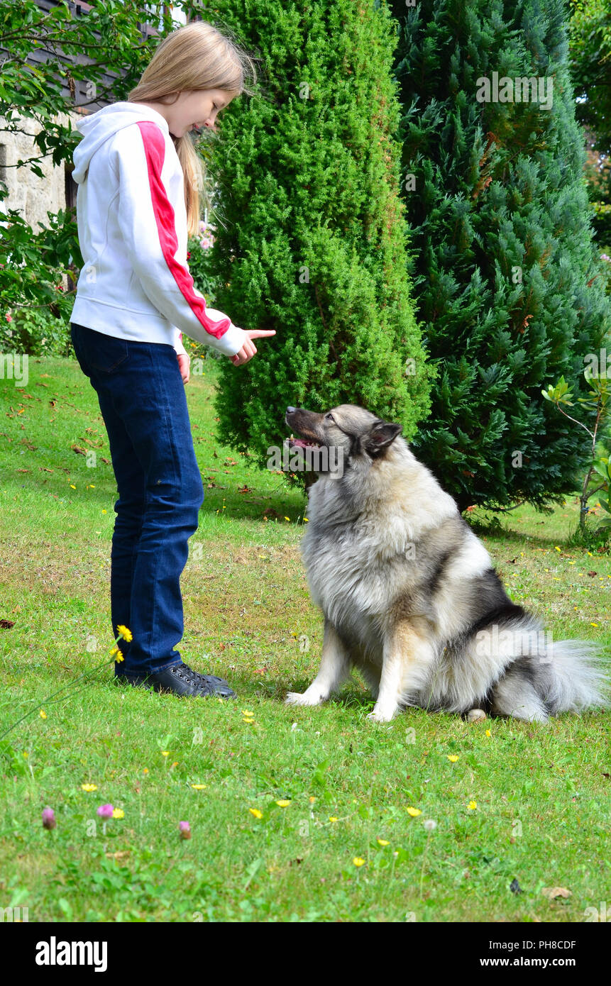 Kid and Dog Stock Photo - Alamy