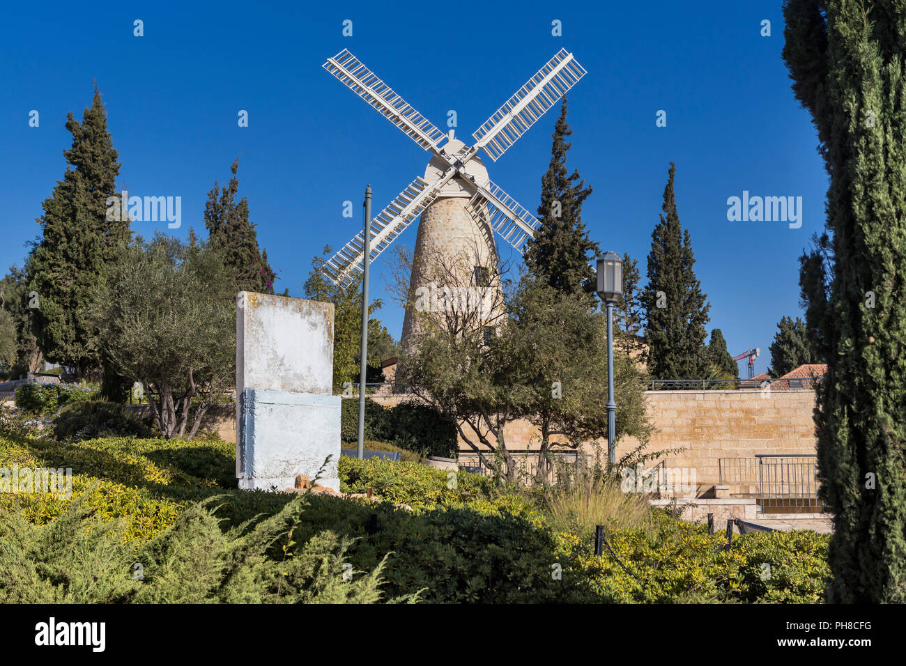 Montefiore windmill, Jerusalem, Israel Stock Photo - Alamy