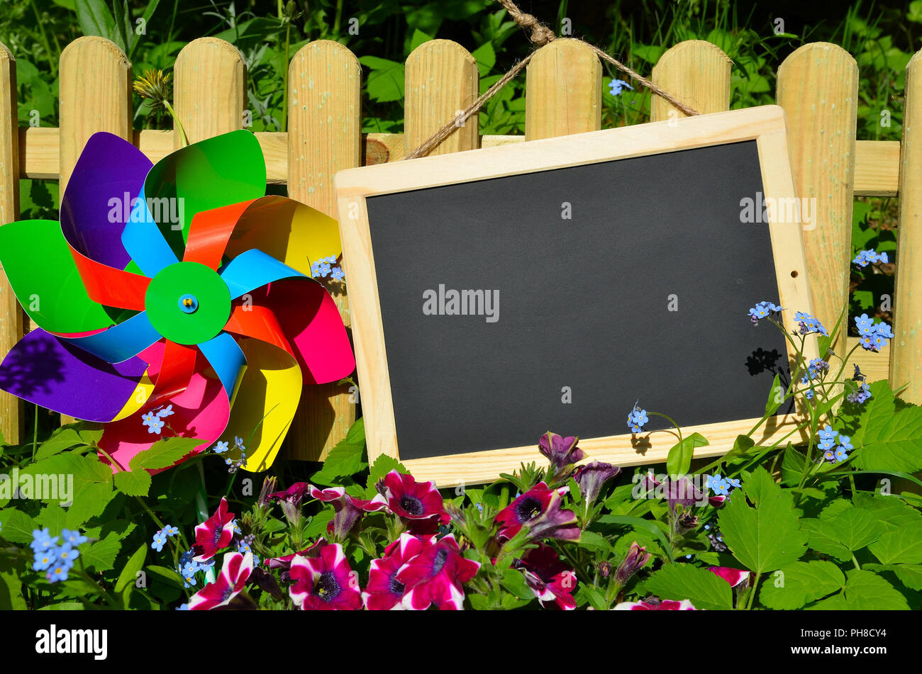 Spring garden fence panel Stock Photo - Alamy