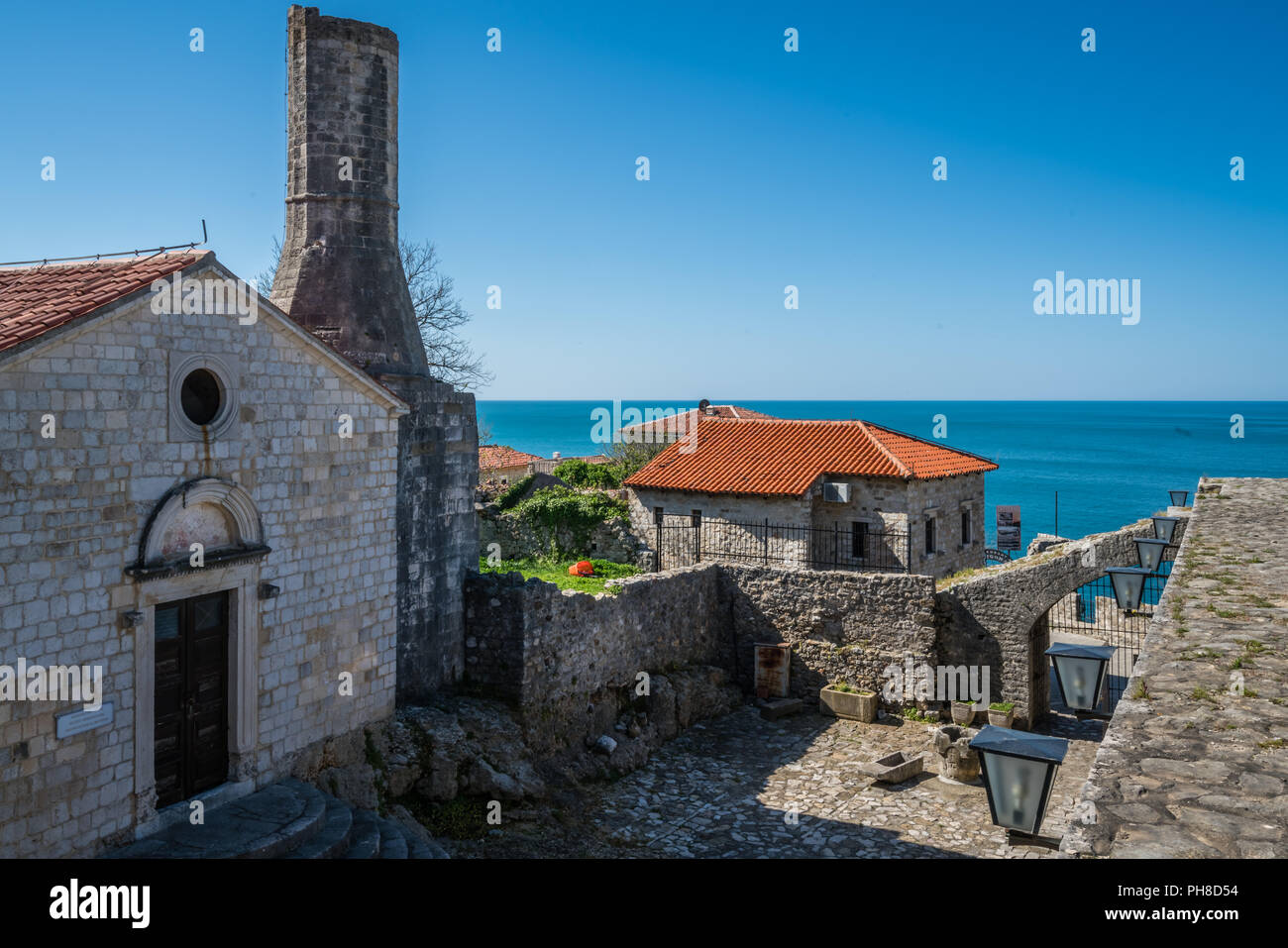 Ulcinj, Montenegro - April 2018 : Entrance to Archaeological Museum in ...