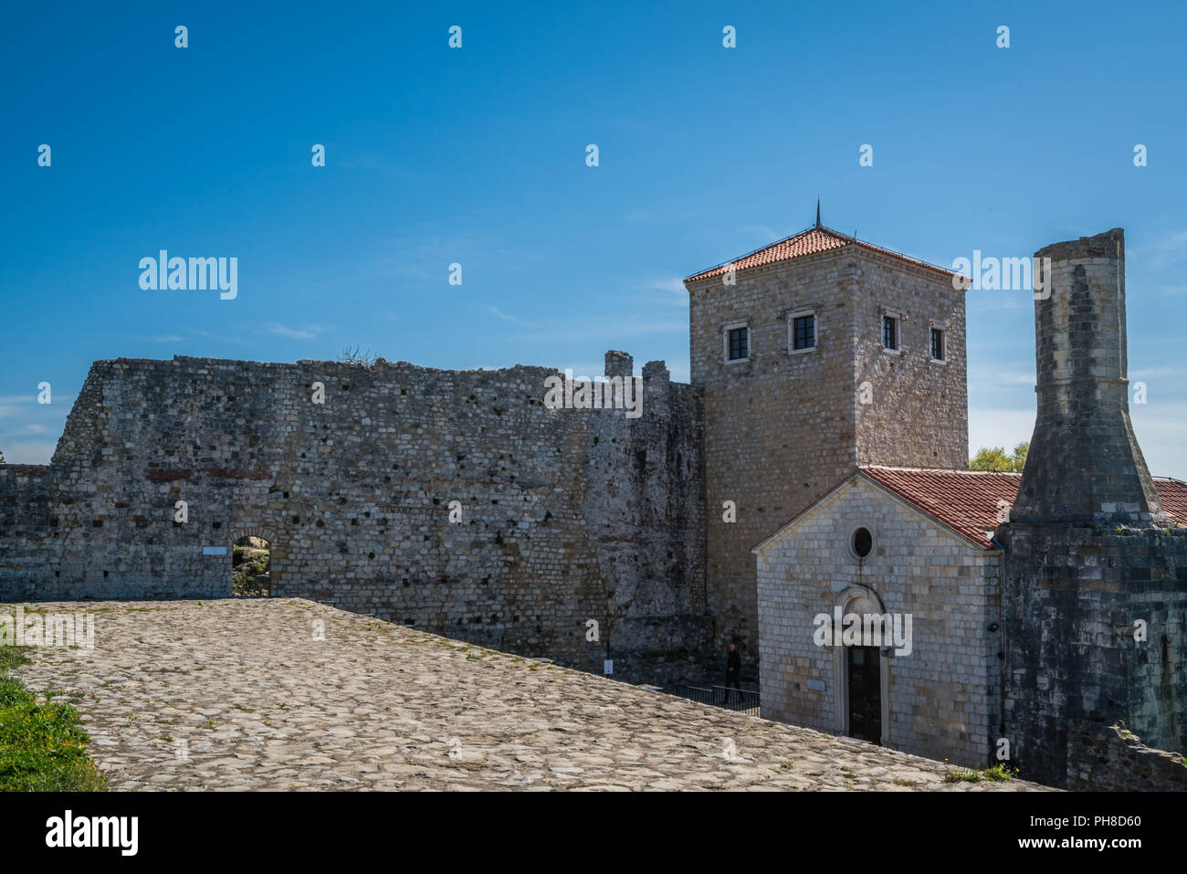 Ulcinj, Montenegro - April 2018 : Entrance to Archaeological Museum in ...