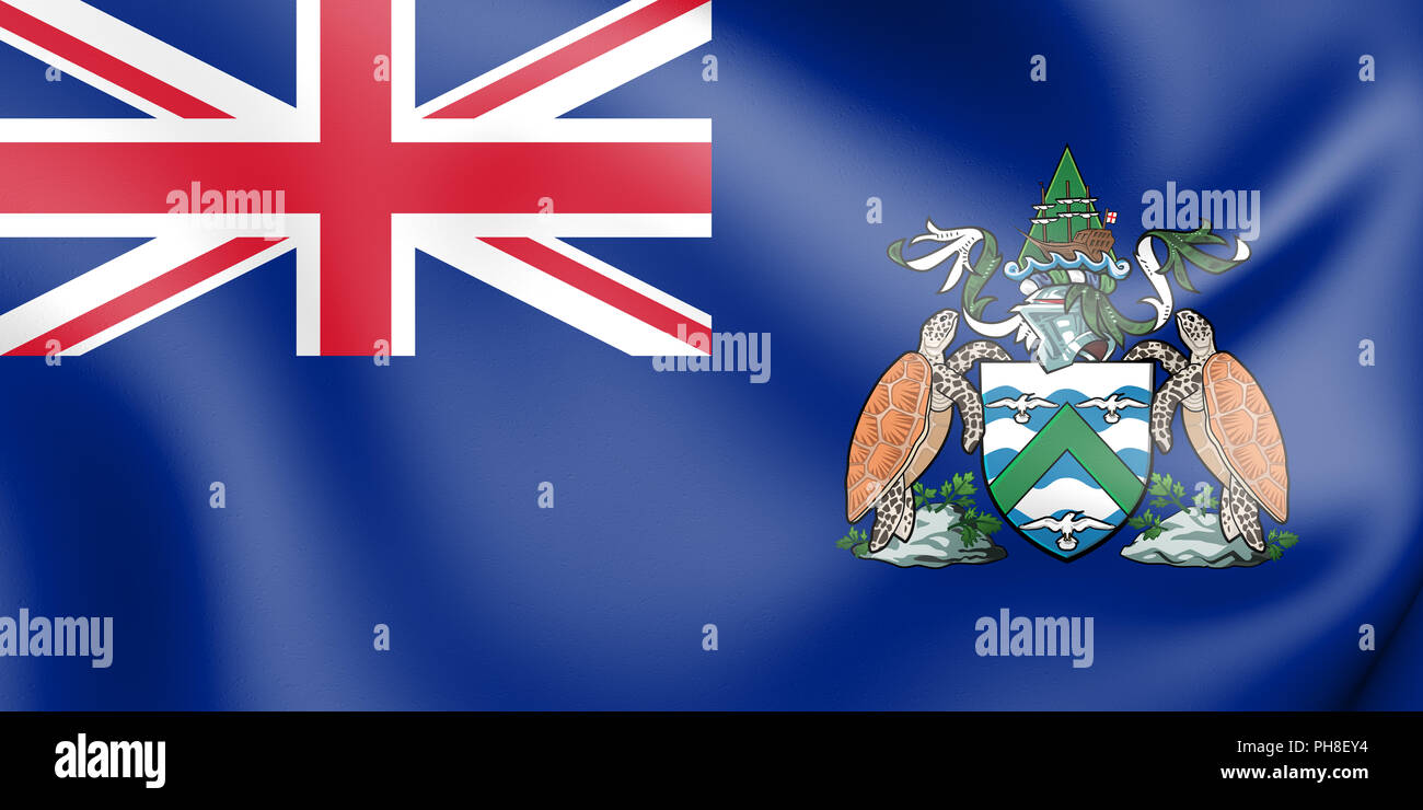 3D Flag of Ascension Island. 3D Illustration Stock Photo - Alamy