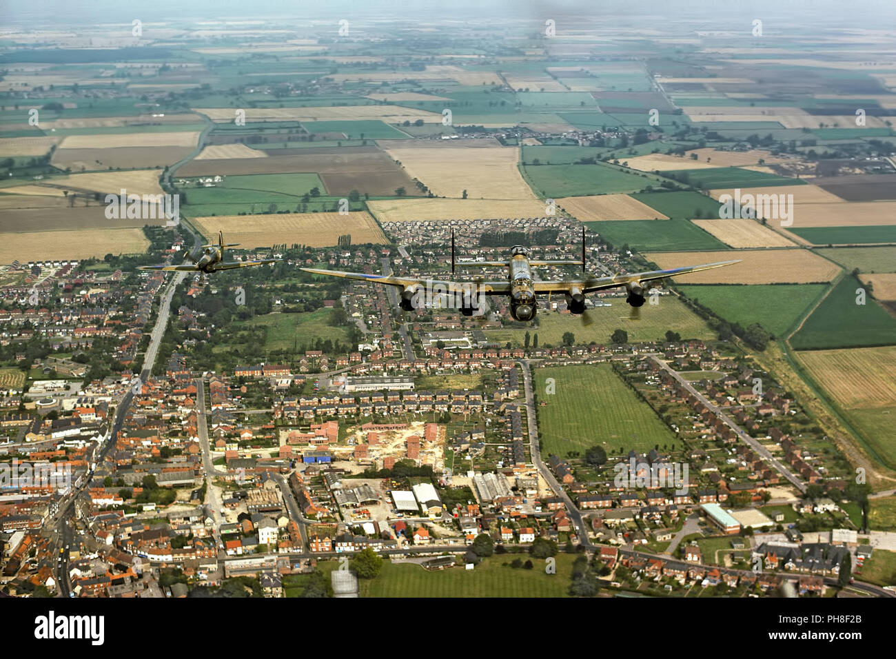 Lancaster PA474 and Hurricane PZ865 of the RAF Battle of Britain ...
