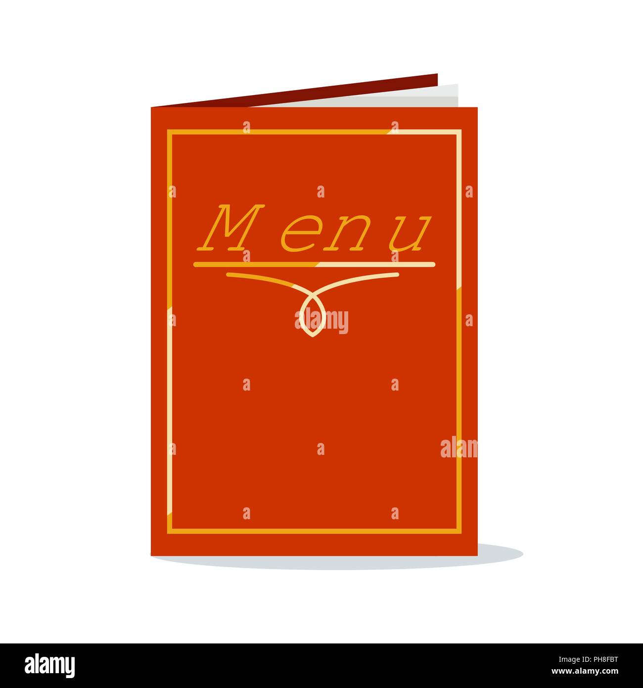 Cafe, restaurant red menu book icon in flat style Stock Vector Image ...