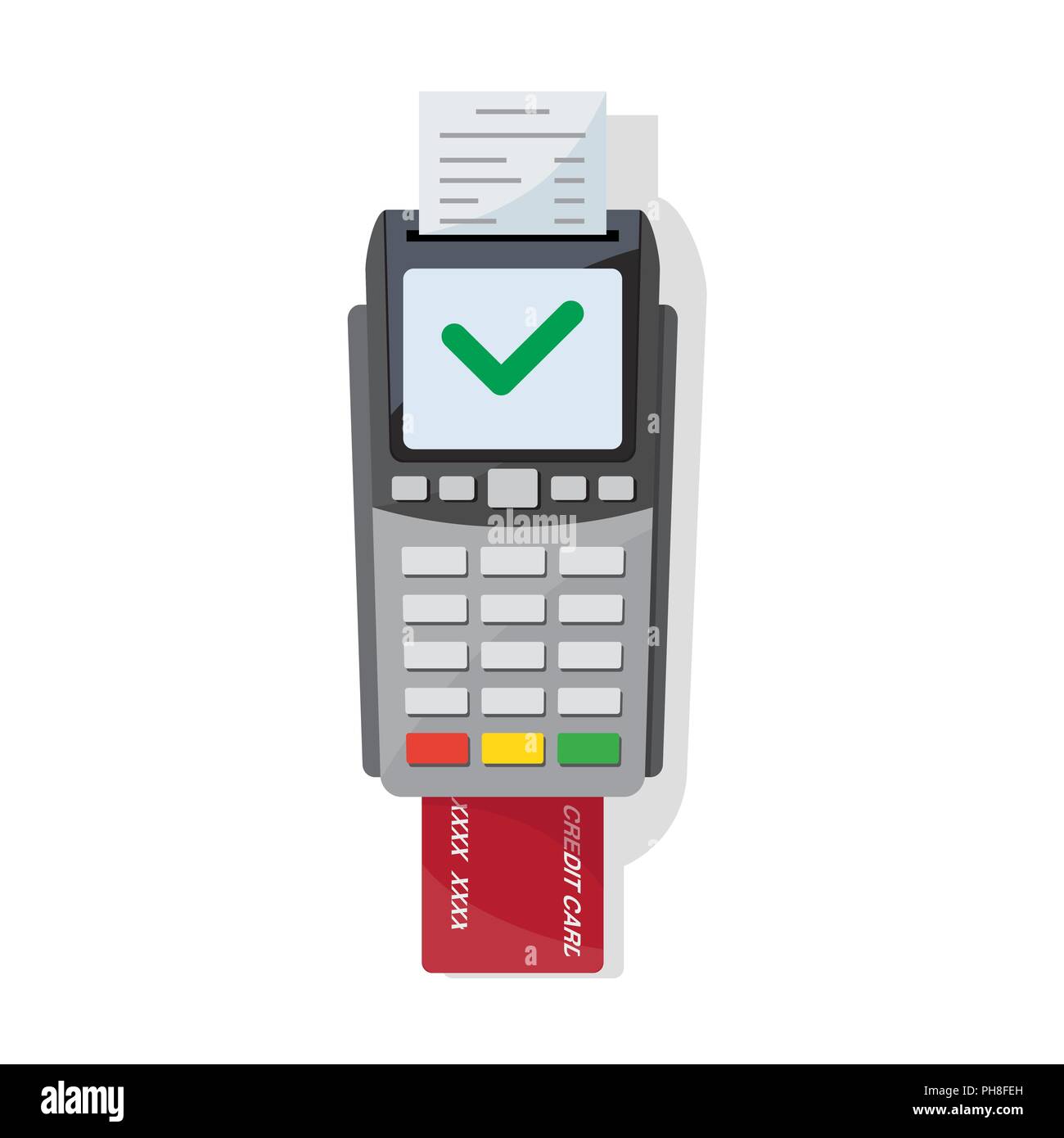 Payment machine and credit card icon in flat style Stock Vector Image ...