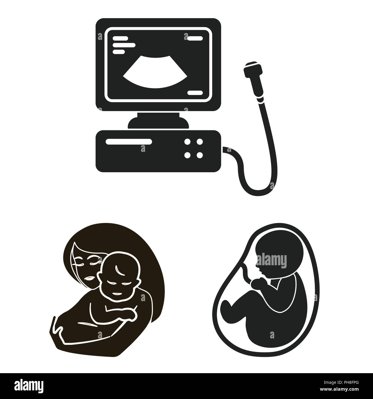 Woman and pregnancy black icons in set collection for design ...