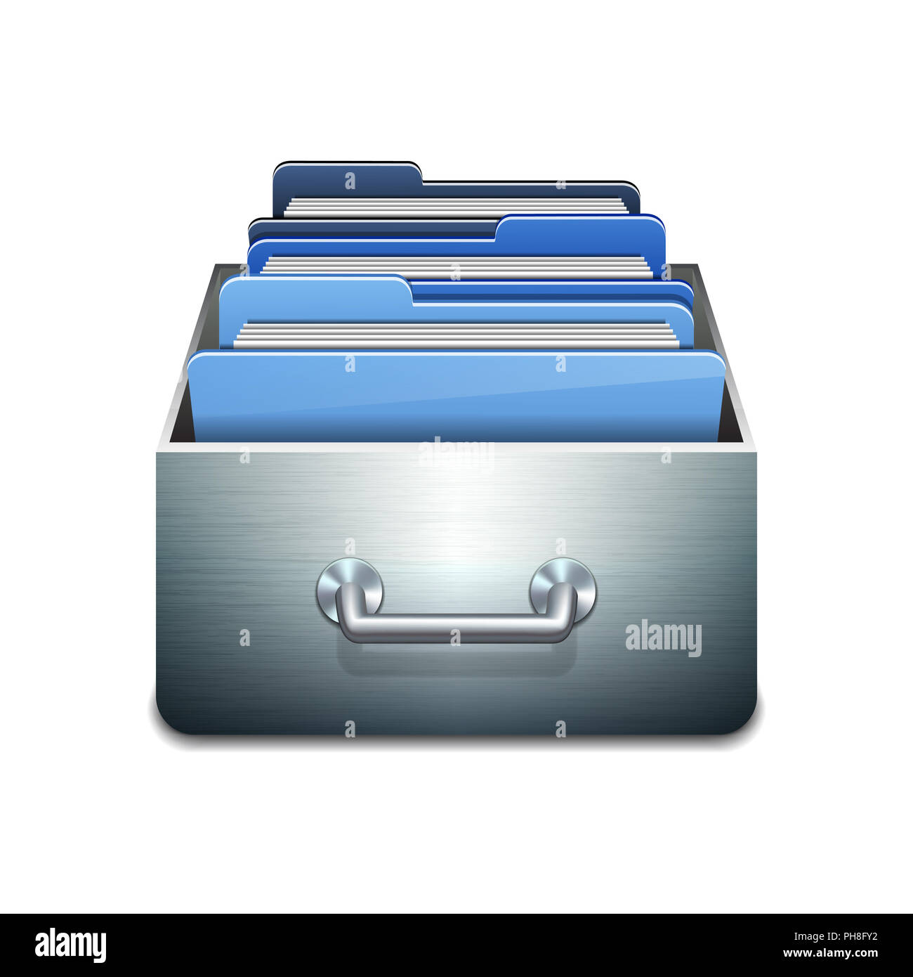 Vector File Cabinet with Documents Stock Photo - Alamy