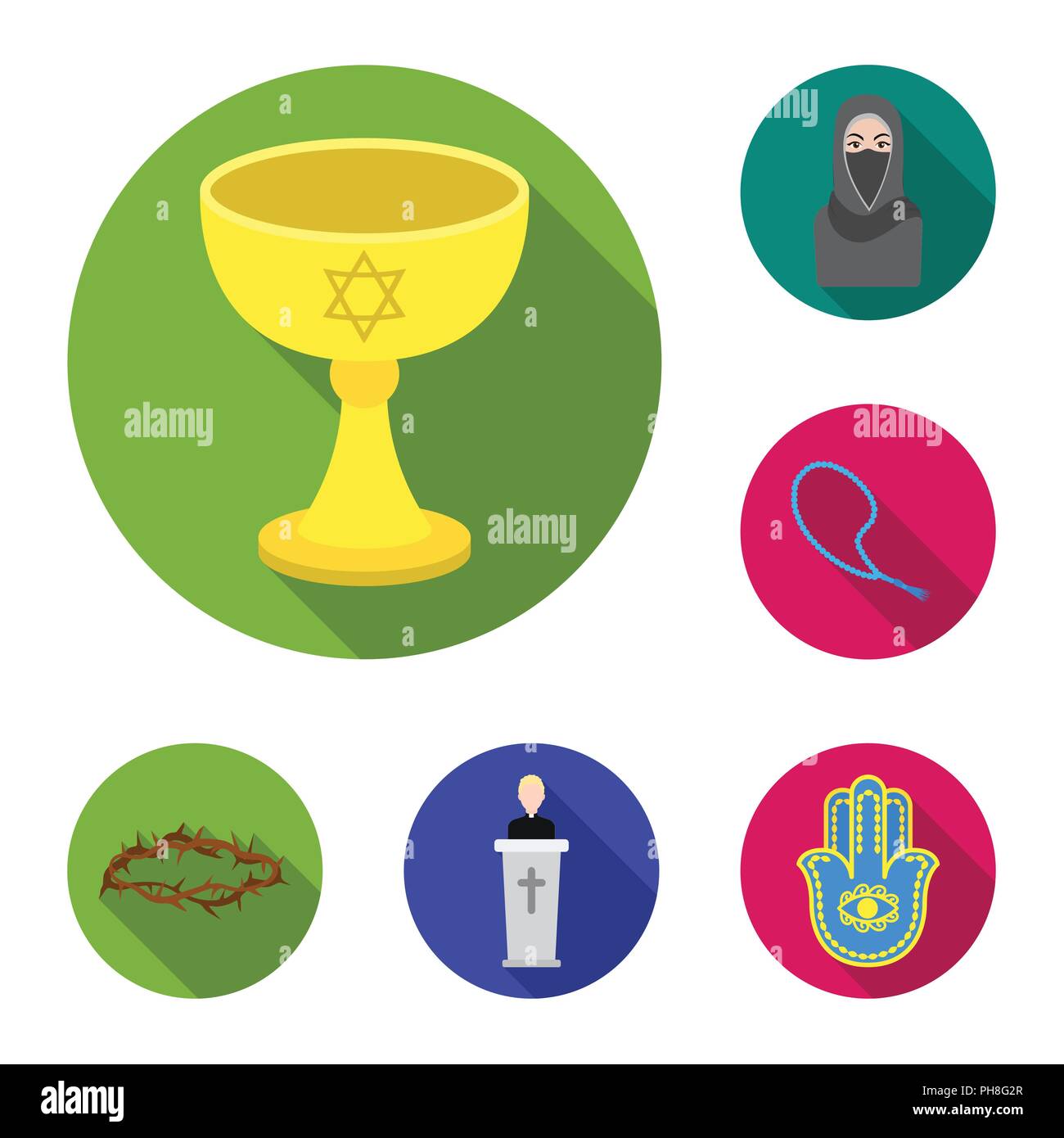 Religion and belief flat icons in set collection for design ...