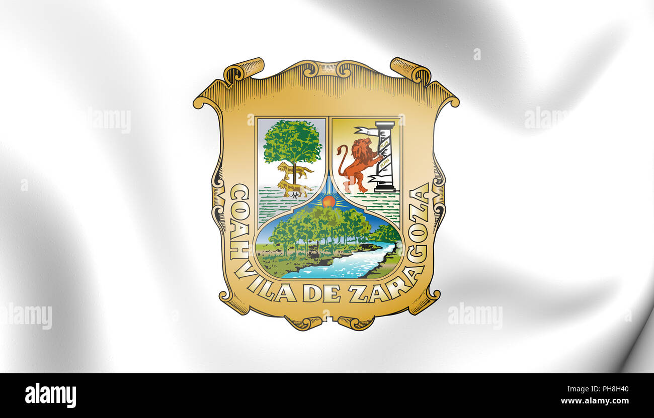 3D Flag of Coahuila, Mexico. 3D Illustration Stock Photo - Alamy