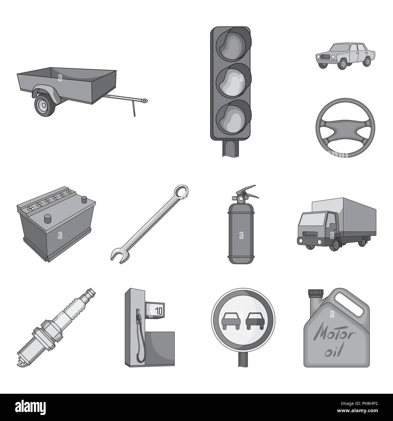 Car, vehicle monochrome icons in set collection for design. Car and ...
