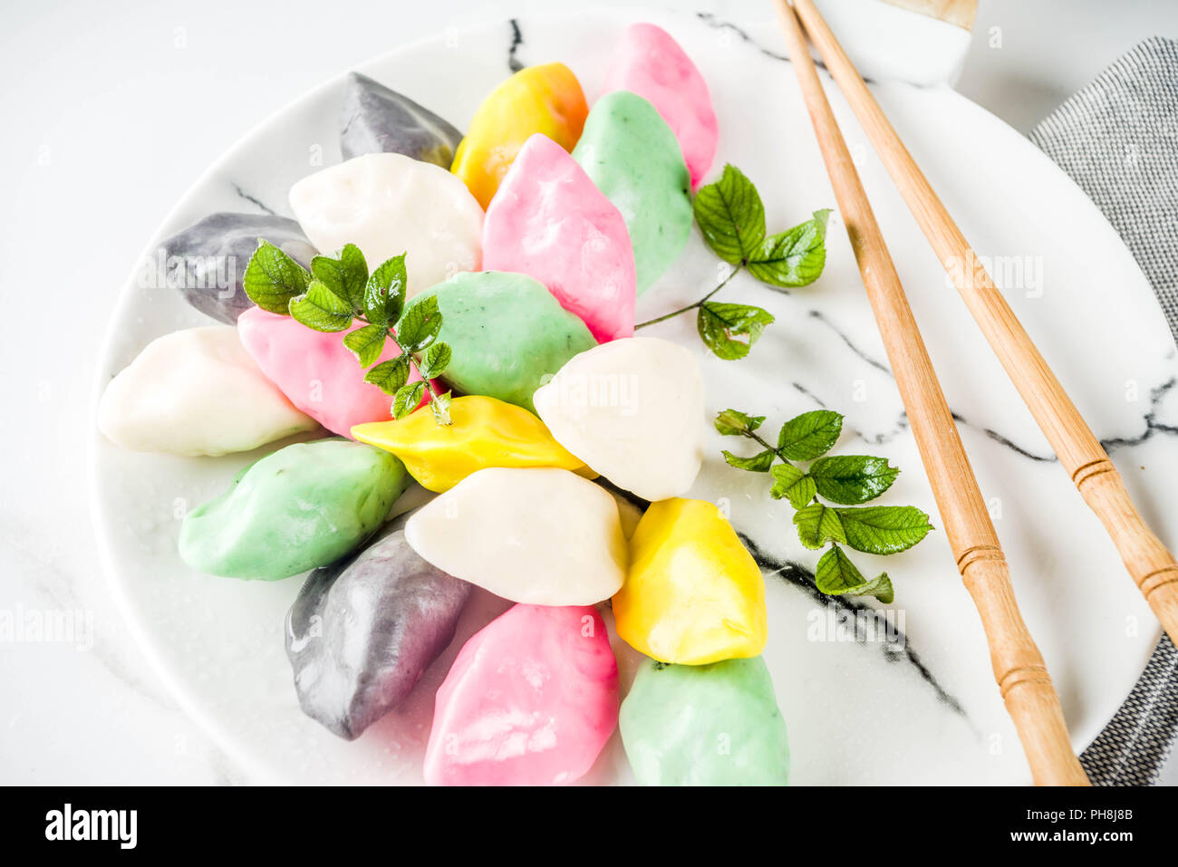 Traditional Chuseok day food, Korean Half-moon Shaped Rice Cake ...