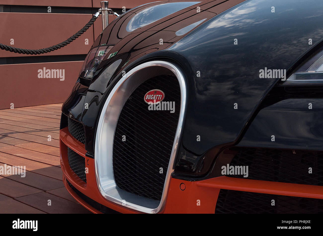 Italy - porto cervo - August 19, 2018 : front view of the super car ...