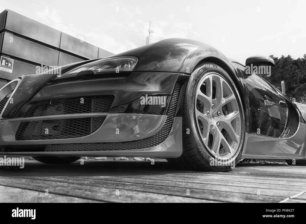 Italy - porto cervo - August 19, 2018 : front view of the super car ...